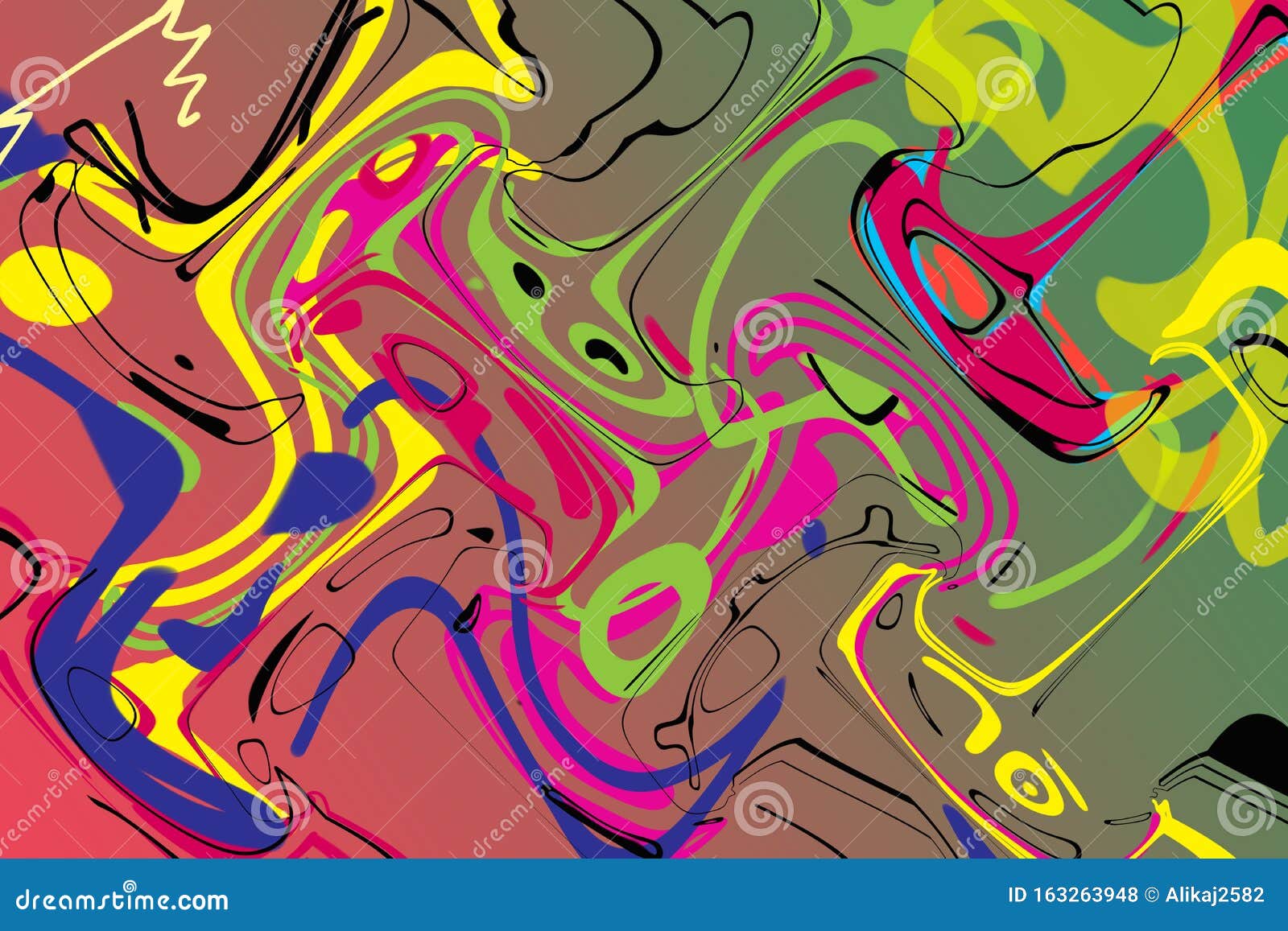 Abstract Background with Bold Colors and Graphic Elements. Glowing ...