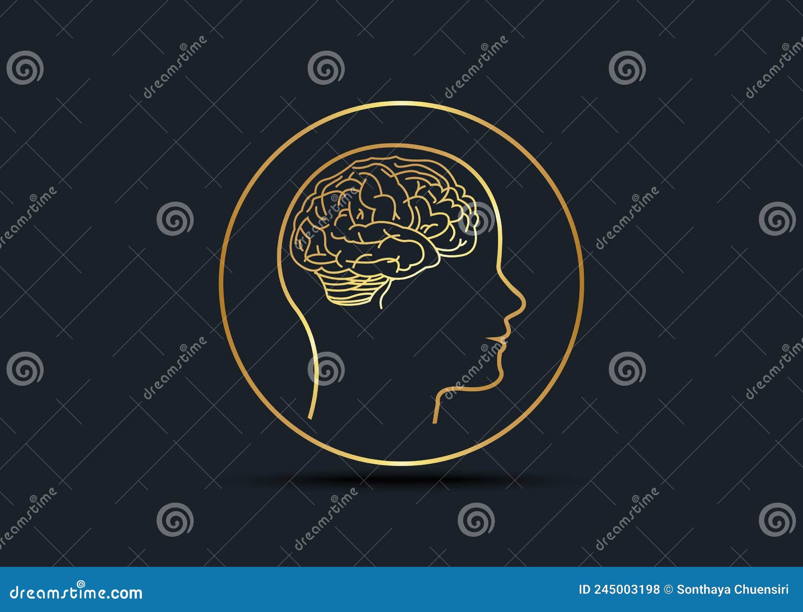 Abstract Background of Brain,Gold Color,vector Illustrations Stock ...