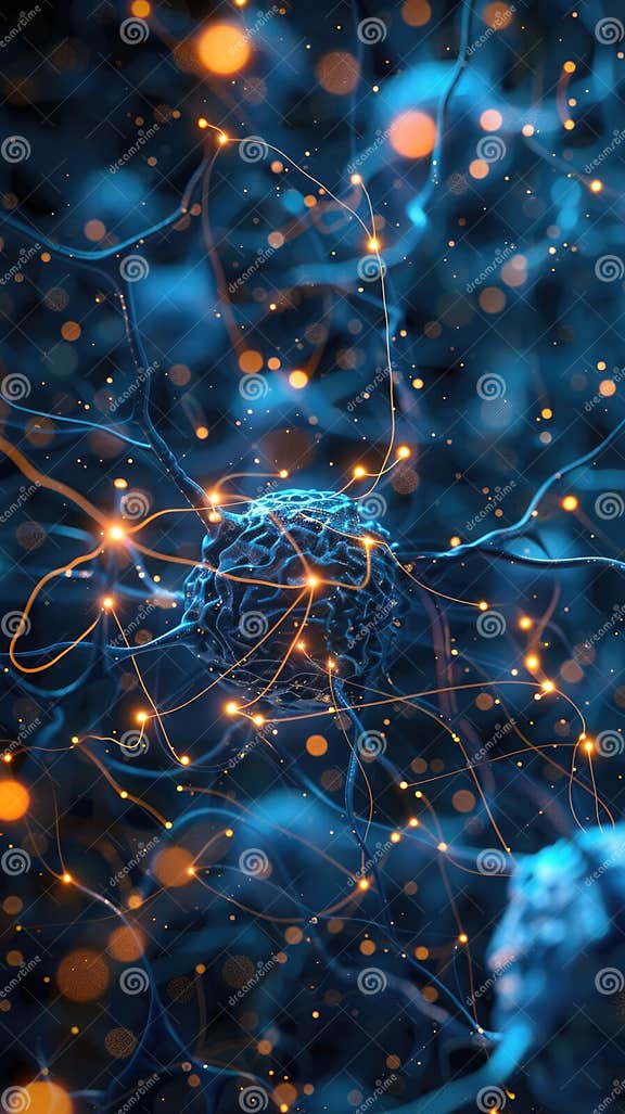 Abstract Background with Brainwave Patterns and Ethereal Bokeh ...