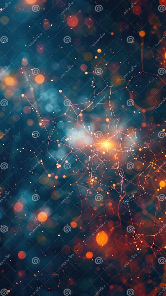 Abstract Background with Brainwave Patterns and Ethereal Bokeh ...