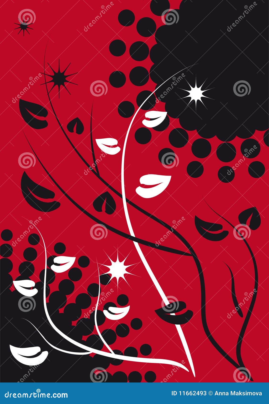 Abstract Background with Branches and Leaves Stock Vector ...