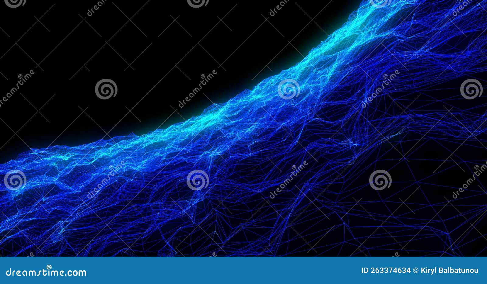 Abstract Background with Bright Beautiful Blue Glowing Energy Magic ...