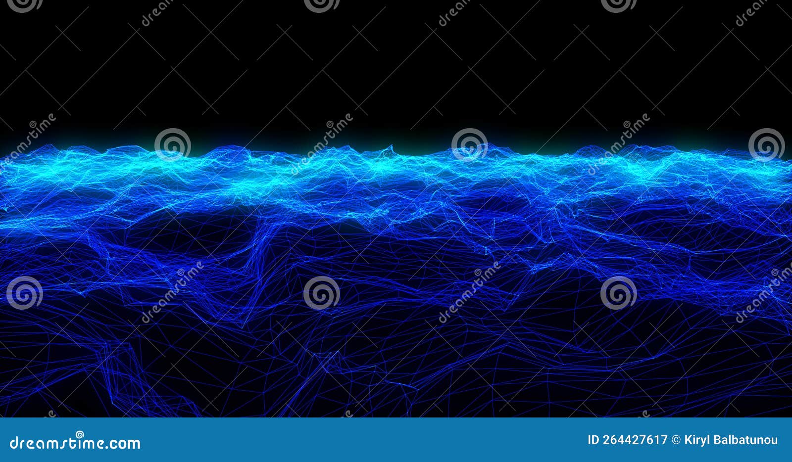 Abstract Background with Bright Beautiful Blue Glowing Energy Magic ...