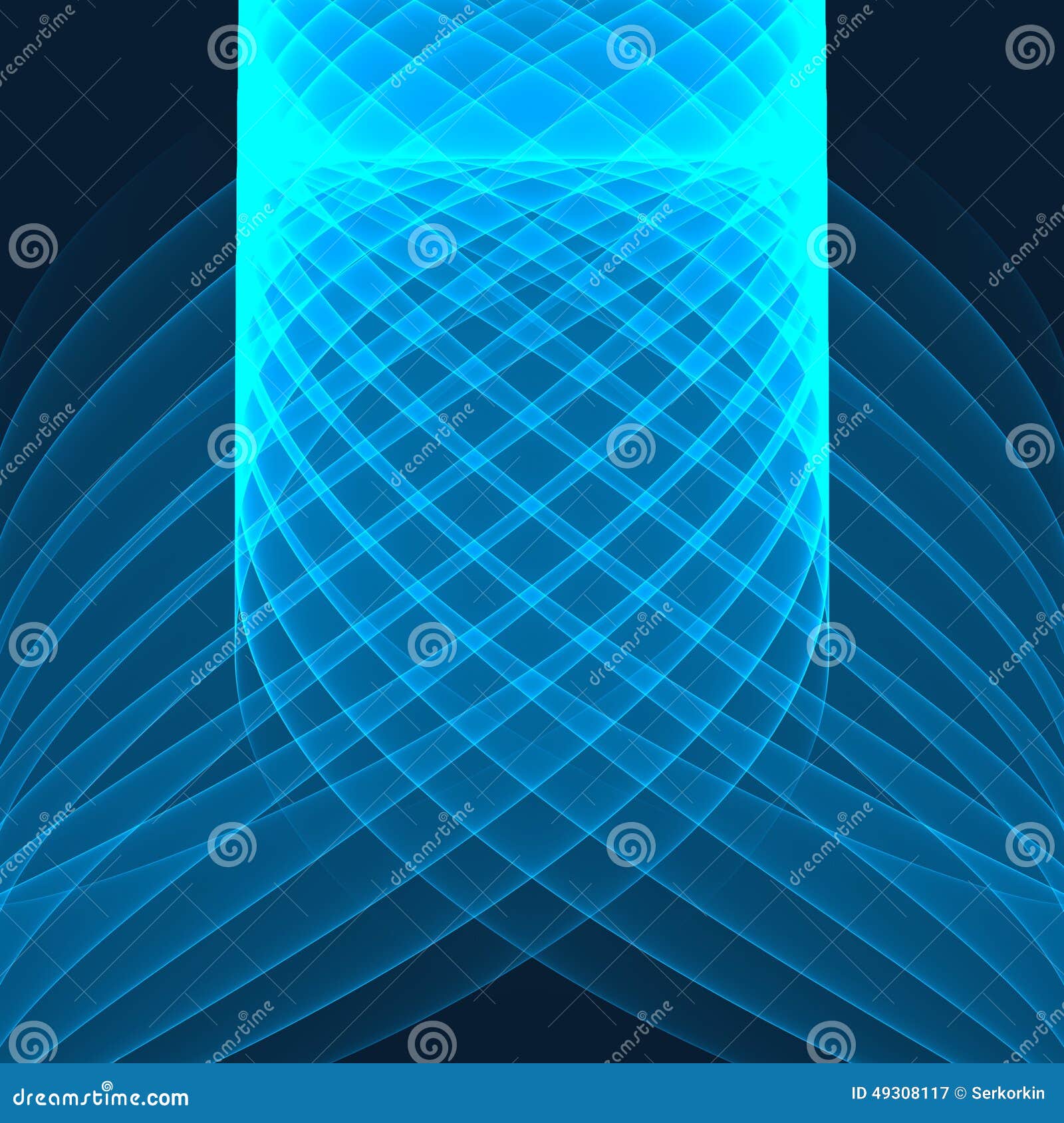 Abstract Background. Bright Blue Lines on the Dark Blue Background ...