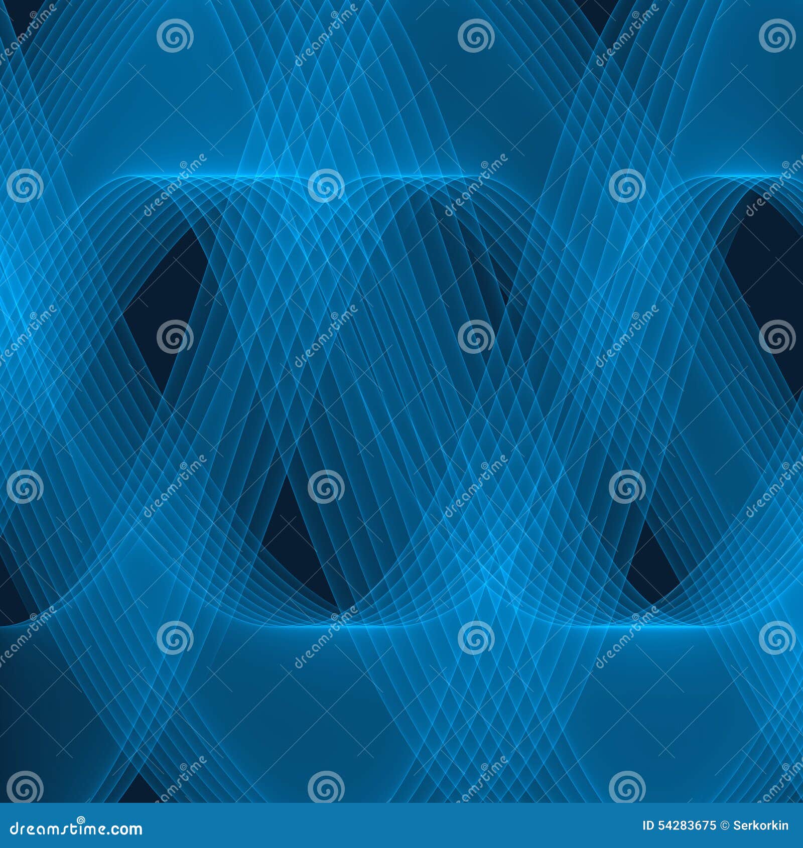Abstract Background. Bright Blue Lines on the Dark Blue Background ...