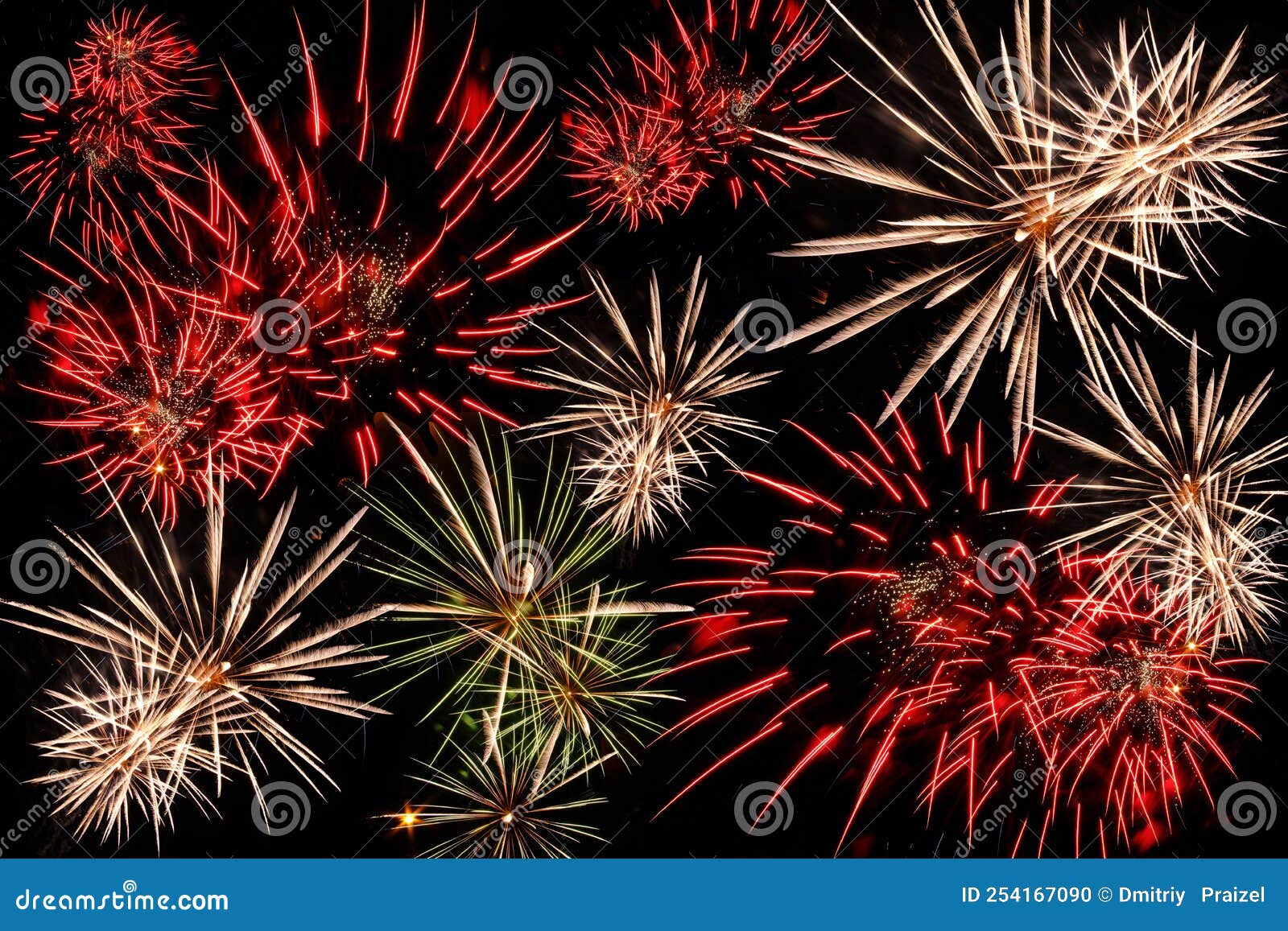 Abstract Background, Bright Explosions Fireworks Black Background Stock ...