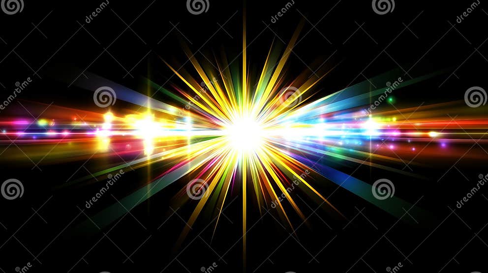 Abstract Background with Bright Lights and Dynamic Rays, a Modern ...