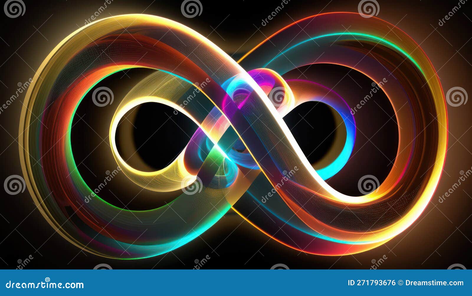 Abstract Background. Bright Neon Image of the Infinity Symbol Stock ...