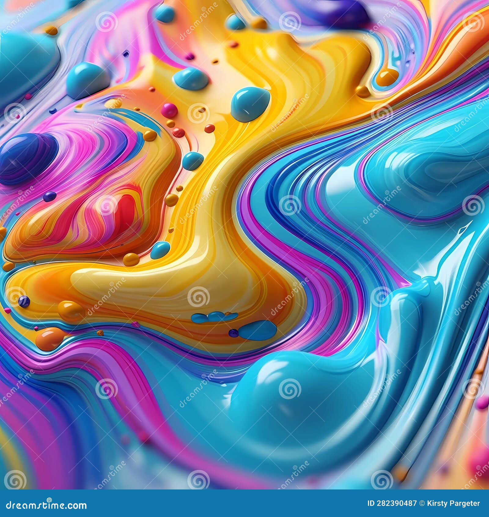 Abstract Background of Brightly Coloured Flowing Liquid Stock ...