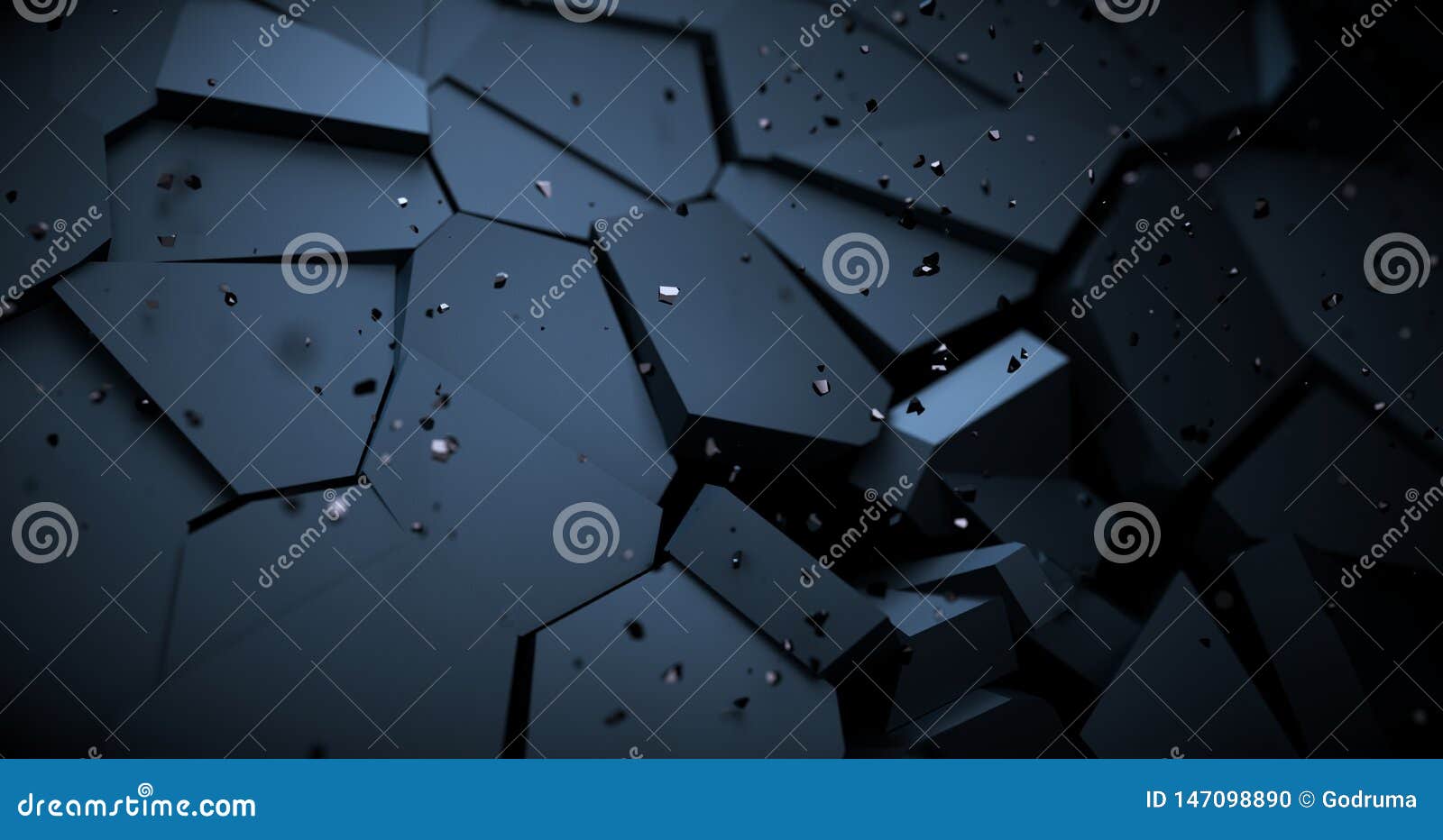 Abstract Background with Broken Elements. Cracked Surface. Bursting ...