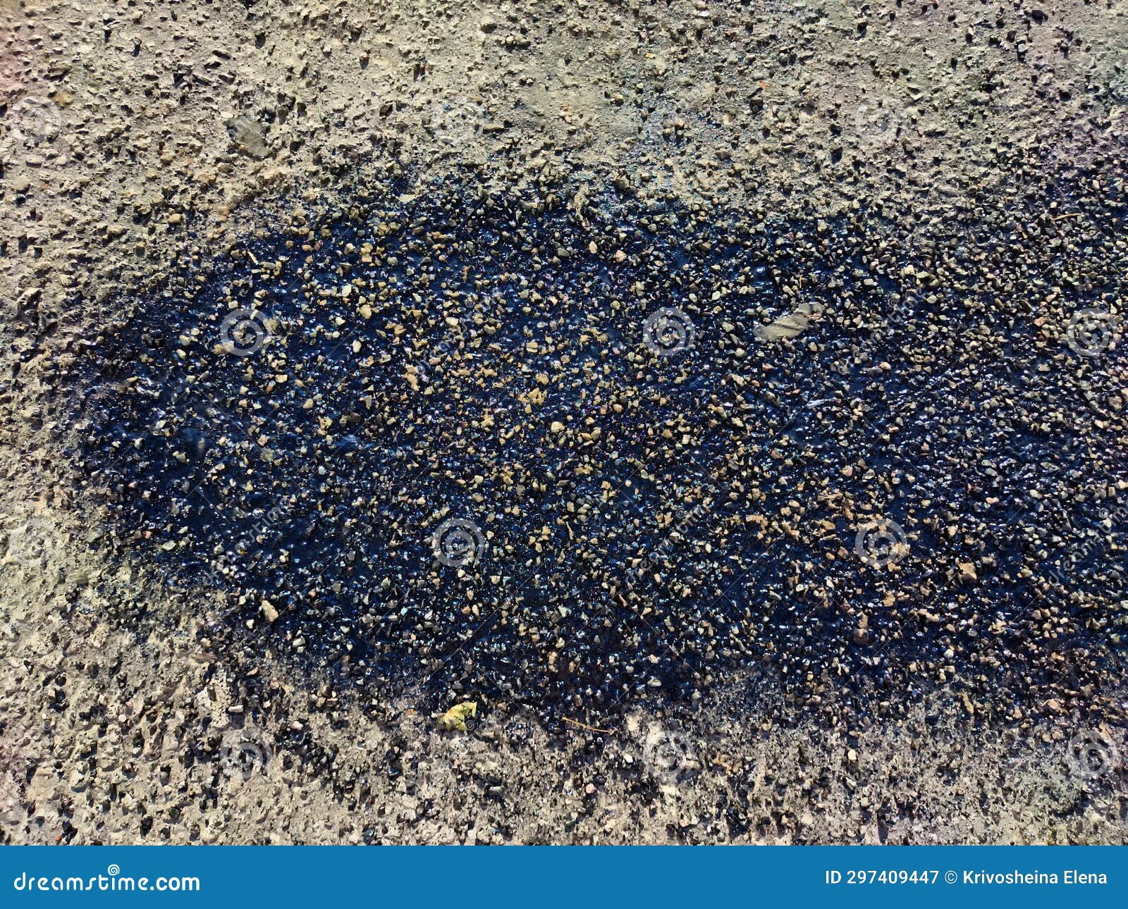 Abstract Background with Brown and Gray Asphalt and Black Spot of ...