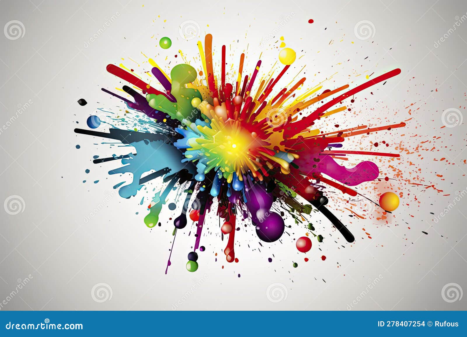 Abstract Background with Burst of Colors, Rainbow Splashes Stock ...
