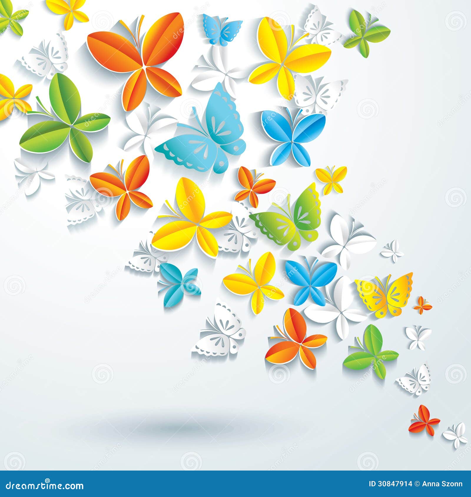 Abstract Background with Butterflies. Stock Vector - Illustration of ...