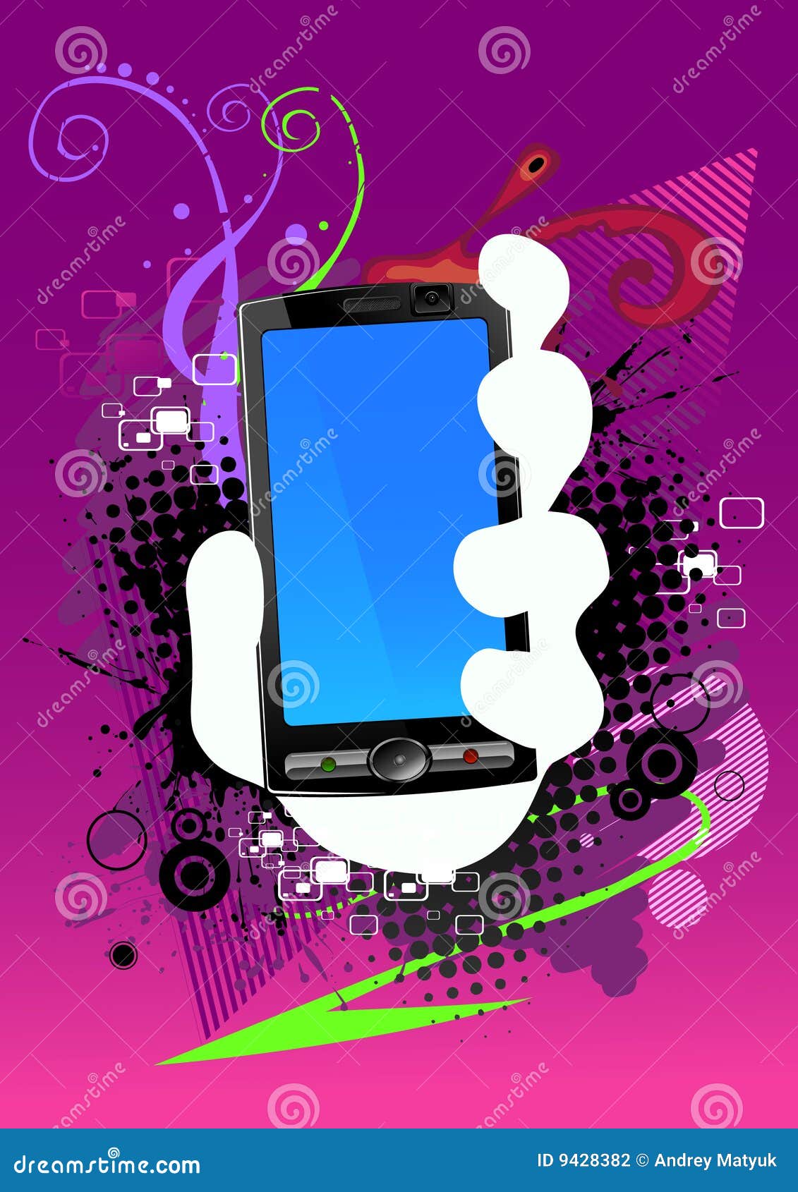 Abstract Background and Cell Phone Stock Vector - Illustration of ...