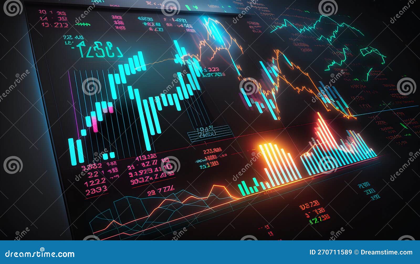 Abstract Background Chart Stock Market. Generative AI. Stock Image ...