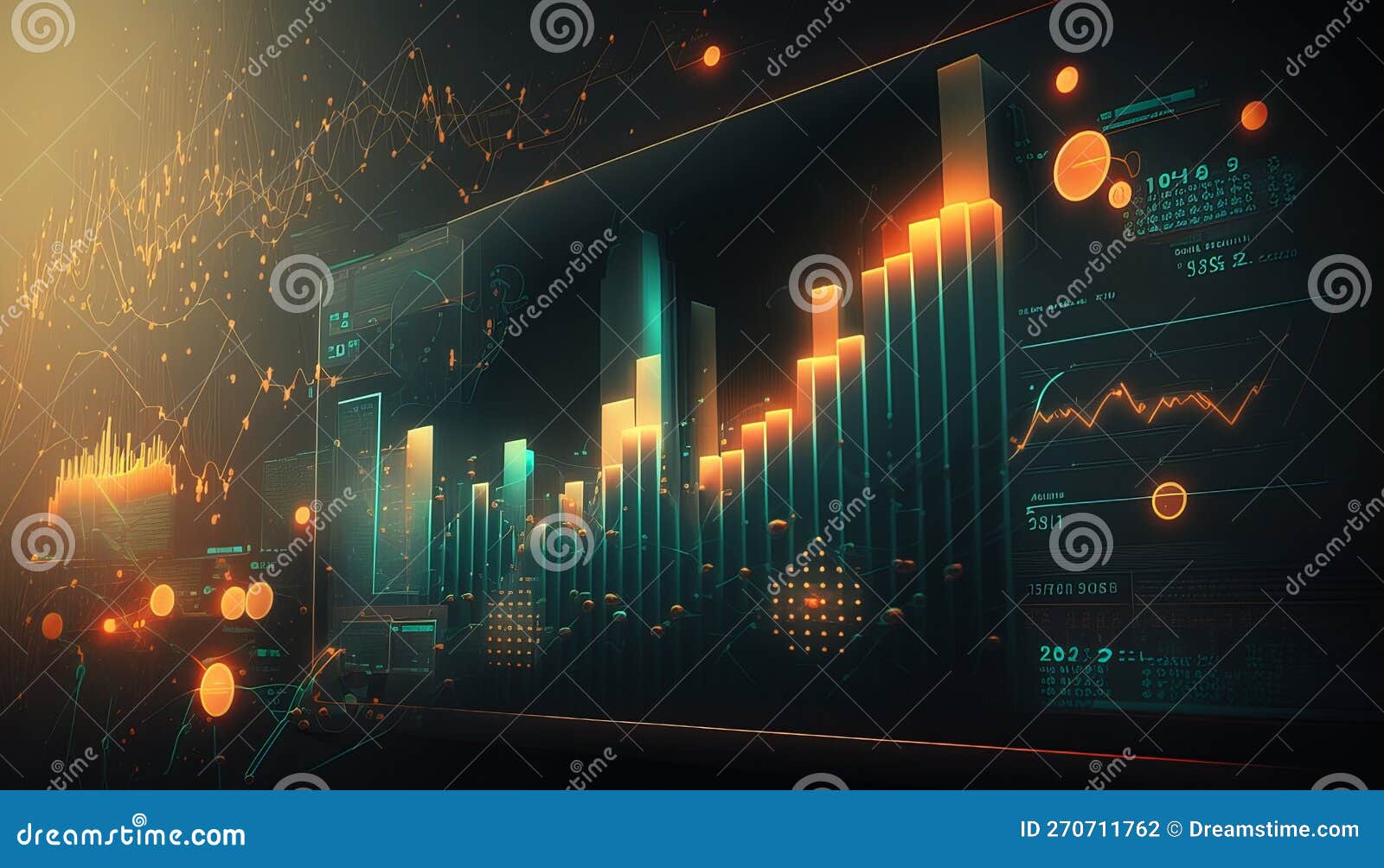 Abstract Background Chart Stock Market. Generative AI. Stock ...