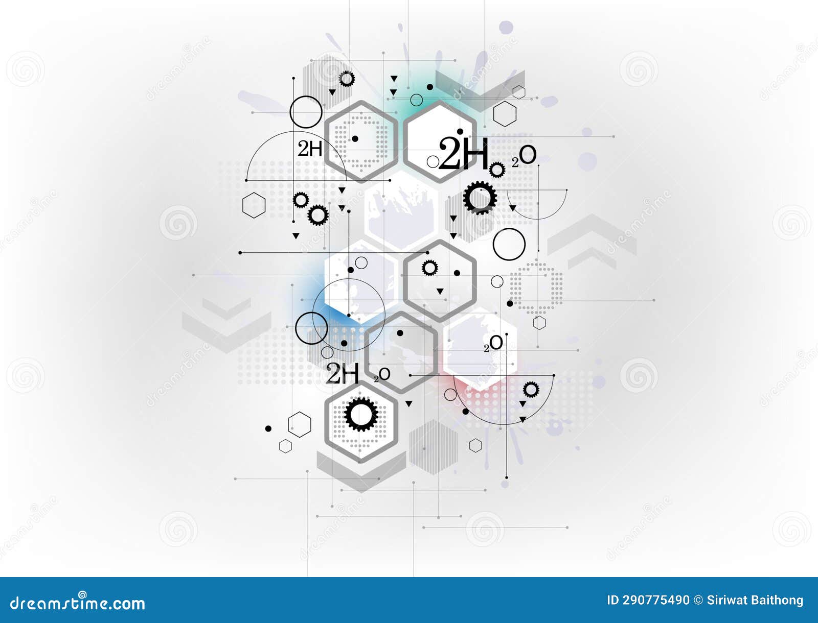 Abstract Background Chemical Formula Technology Stock Illustration ...