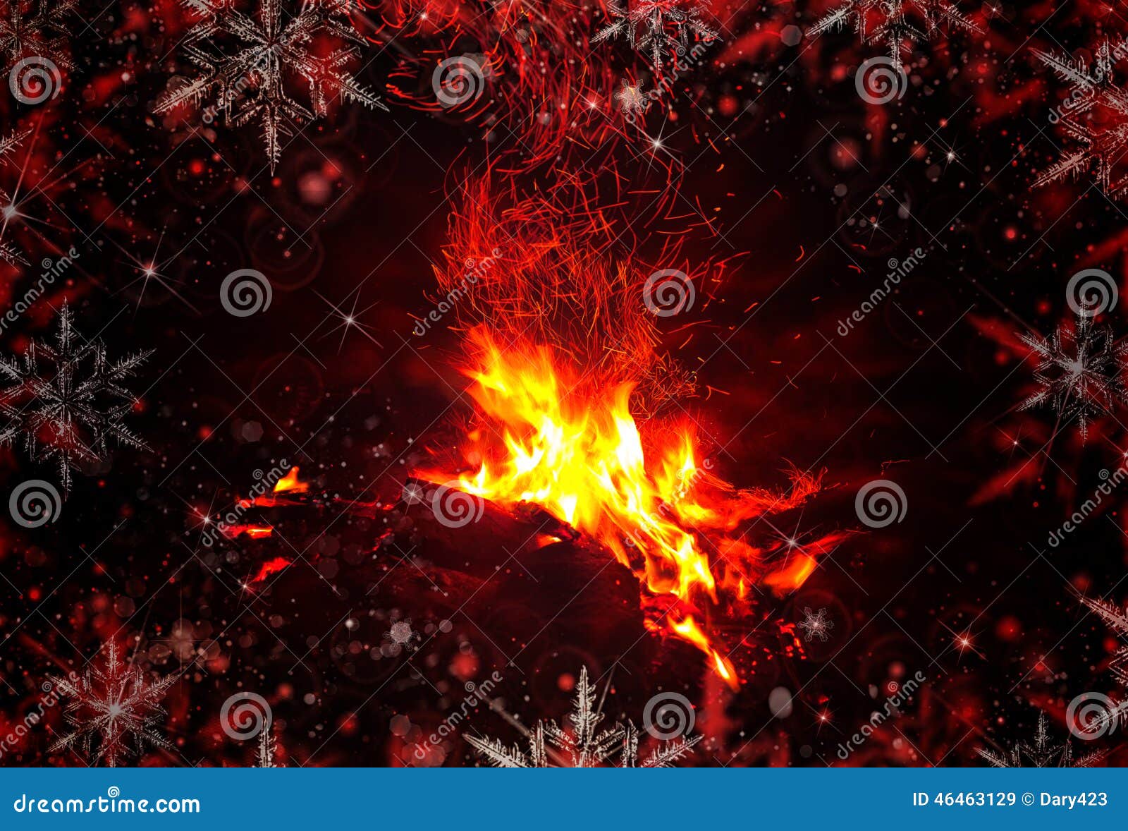Abstract Background. Christmas Bonfire, Fireplace Stock Image - Image ...