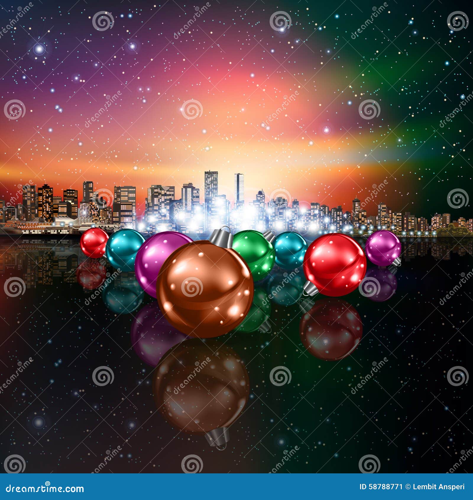 Abstract Background with Christmas Decorations Stock Vector ...