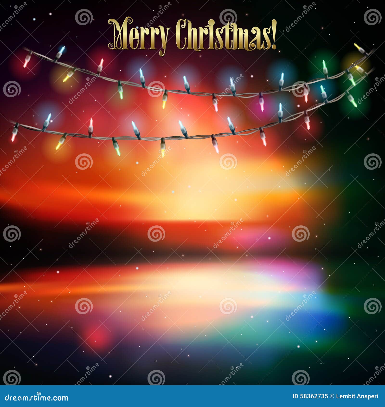 Abstract Background with Christmas Lights Stock Vector - Illustration ...