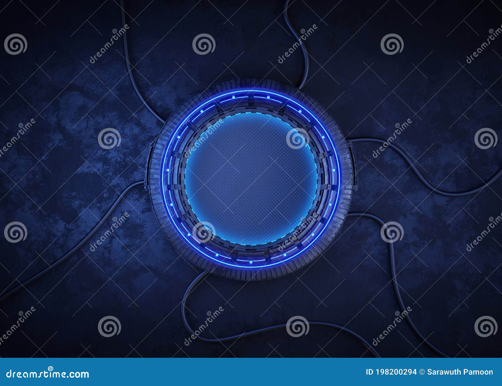 Circle Futuristic Green Hydrogen Production From Solar Energy. Sci-Fi ...