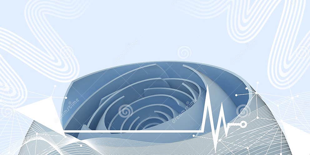 Abstract Background. Circle Geometry Blue Digital Art in Sound Wave ...