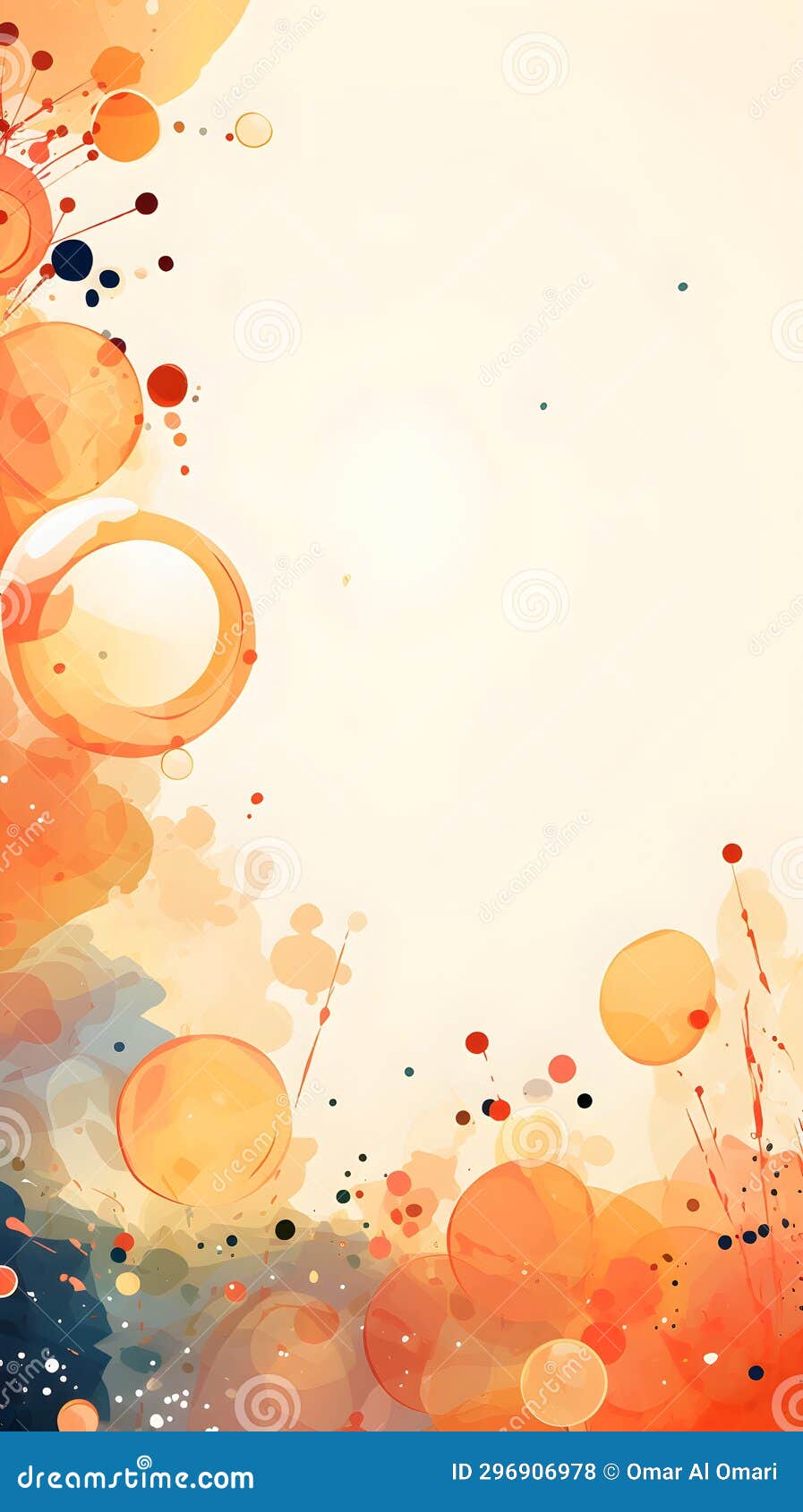 An Abstract Background with Circles and Bubbles. Abstract Orange ...