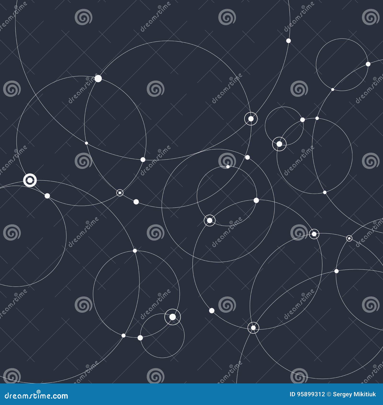 Abstract Background with Circles and Dots. Connection Concept. Vector ...