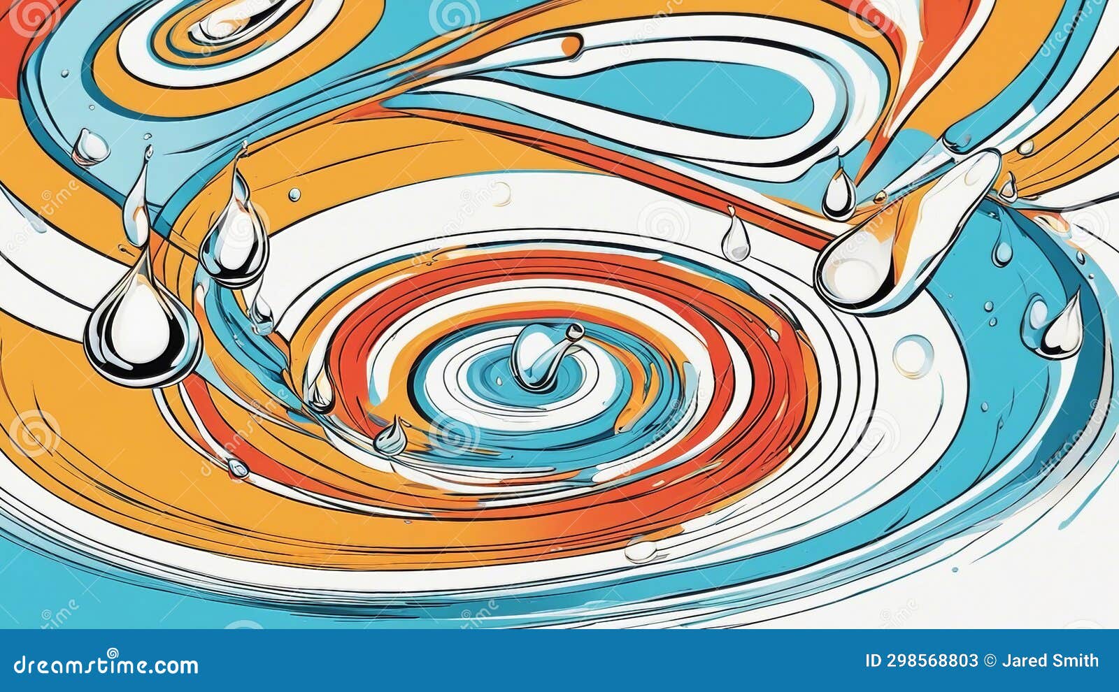 Abstract Background with Circles a Water Drops Illustration, Showing ...