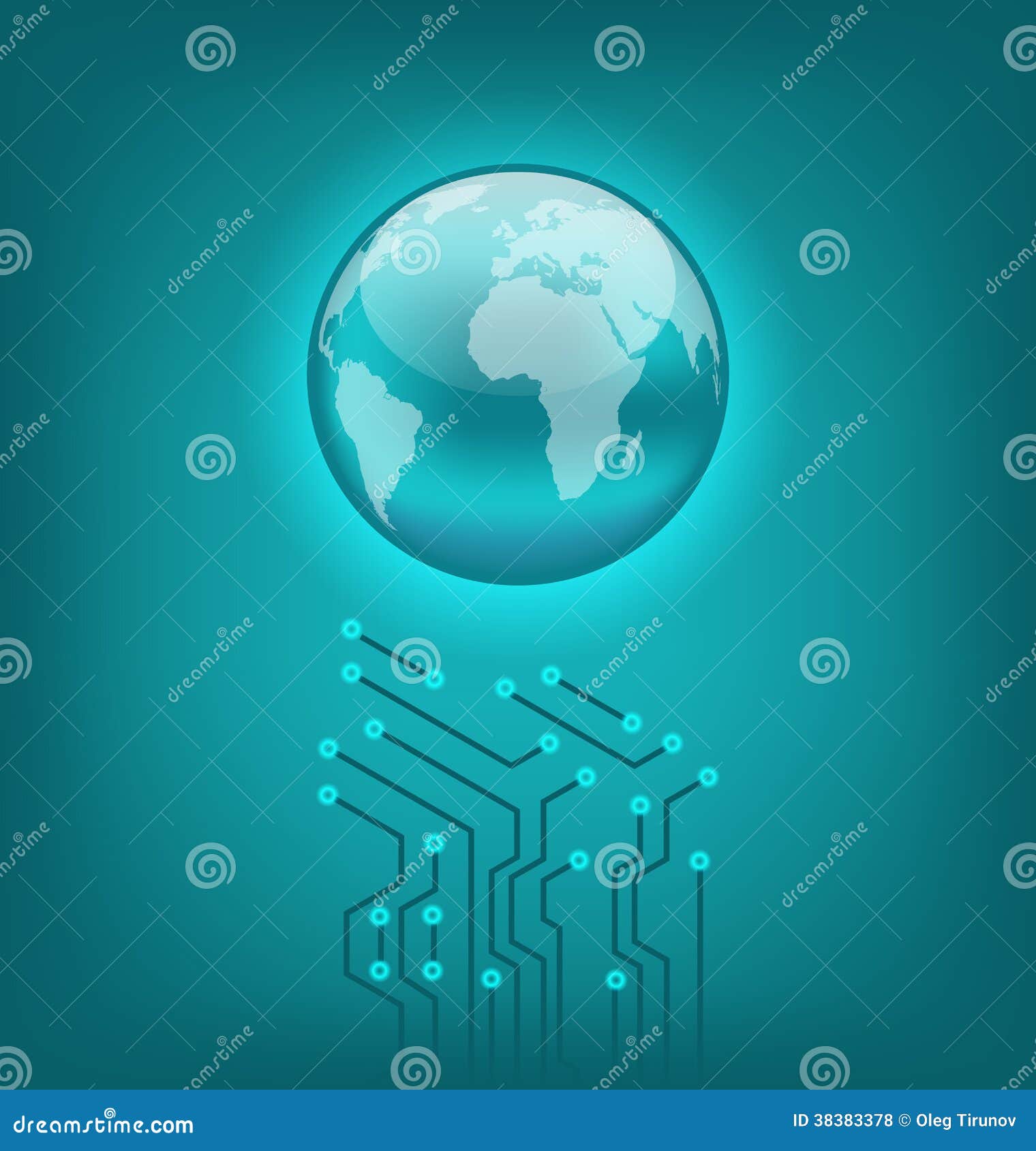 Abstract Background with Circuit Board and Earth Stock Vector ...
