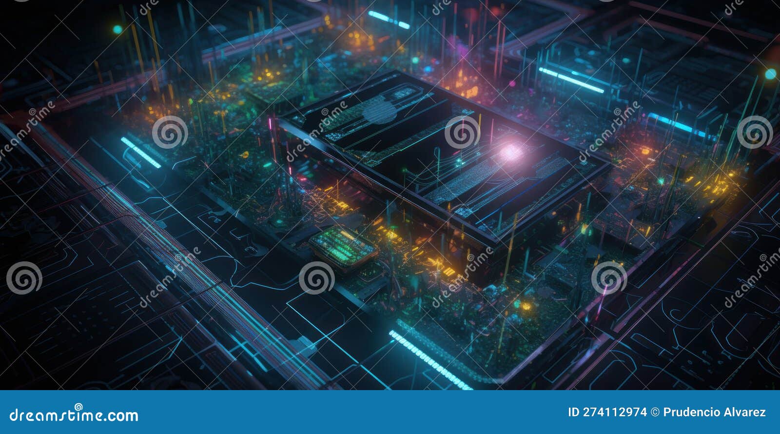 Abstract Background Circuit Computer and Chip Stock Illustration ...