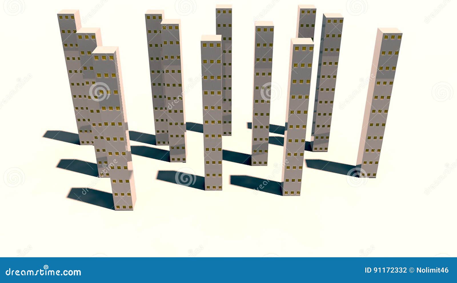 Abstract Background with City. 3D Rendering Stock Illustration ...