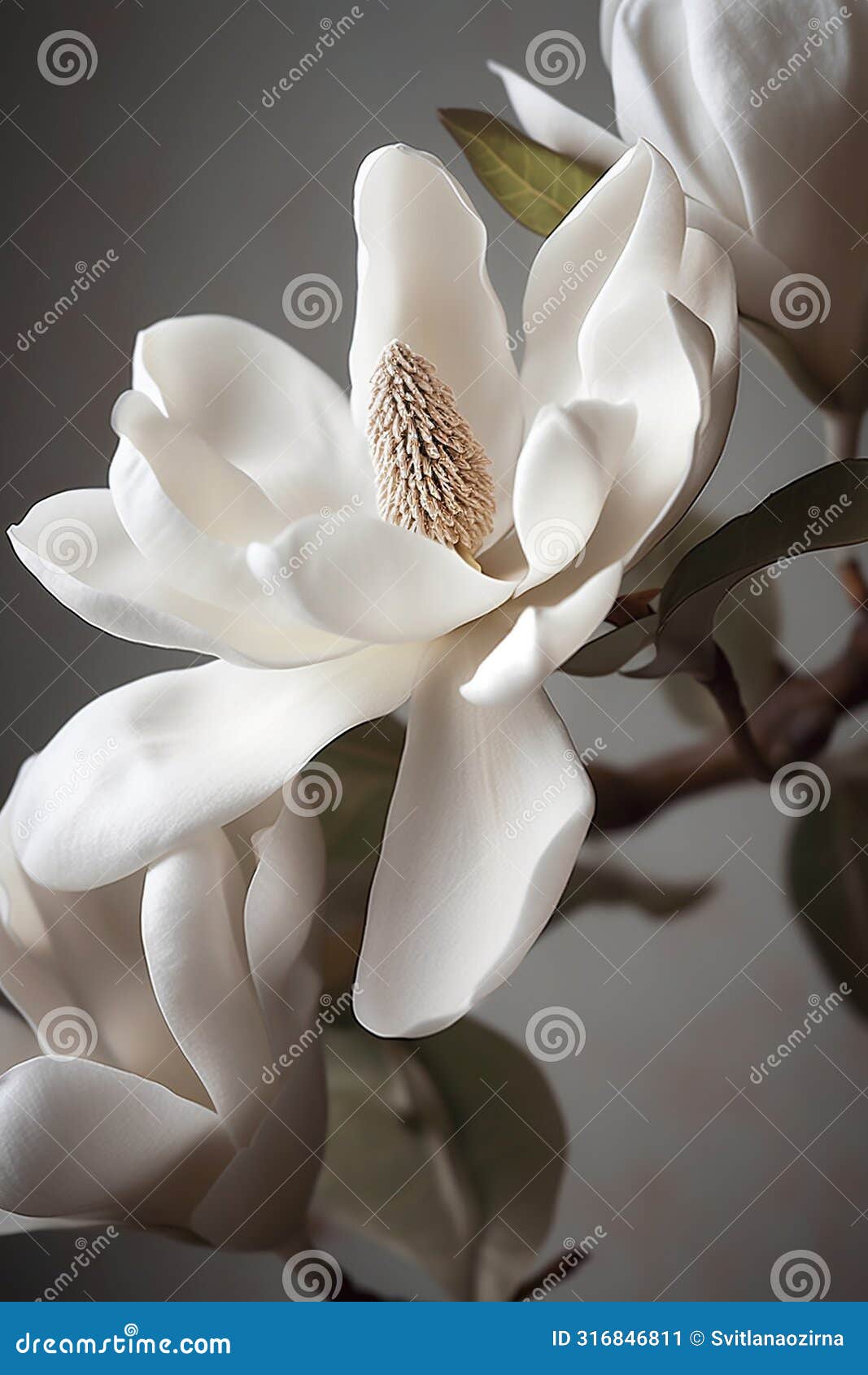 Abstract Background Closeup of the Center Structure Inside Magnolia ...