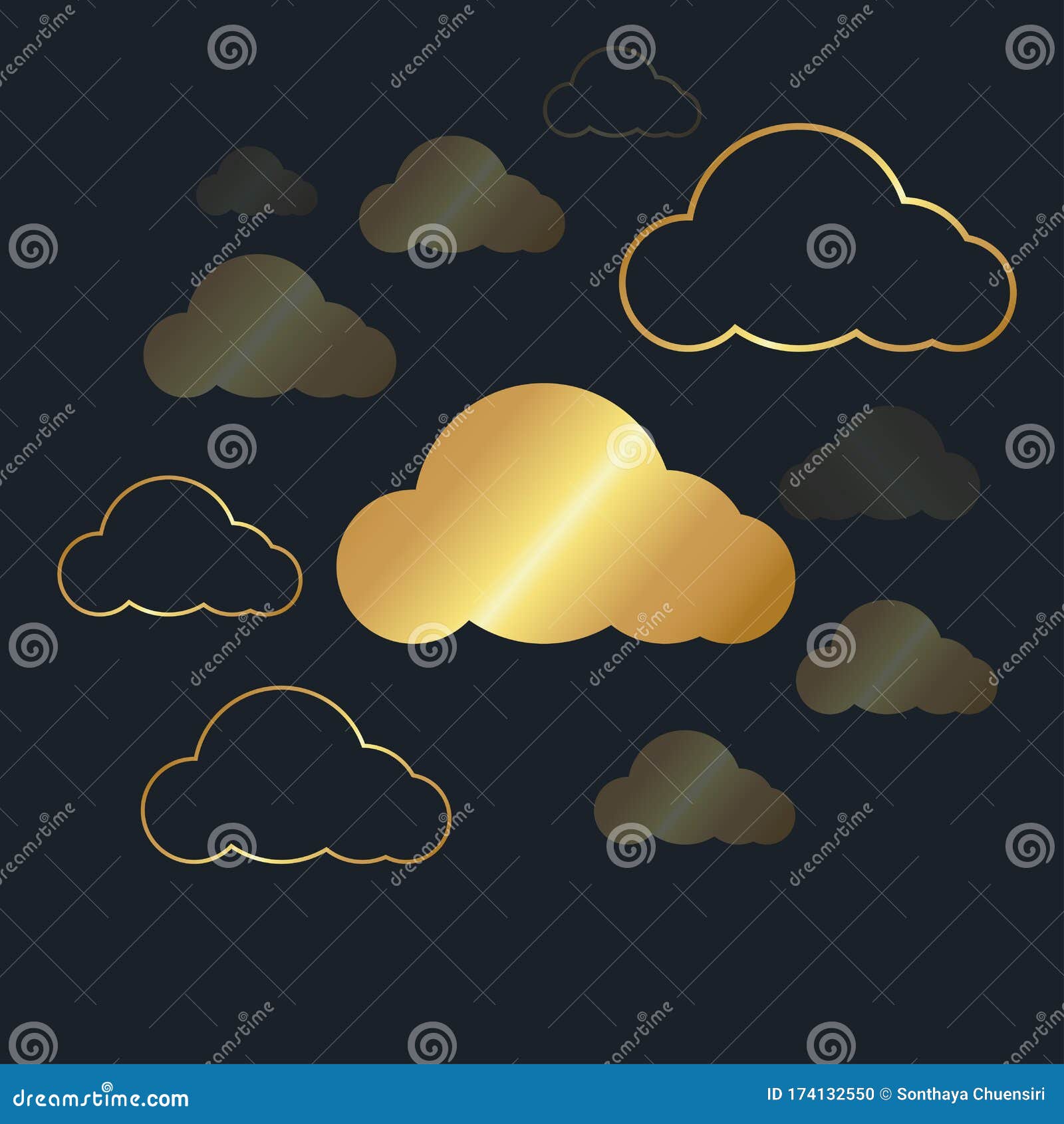 Abstract Background for Cloud,Gold Color,vector Illustrations Stock ...
