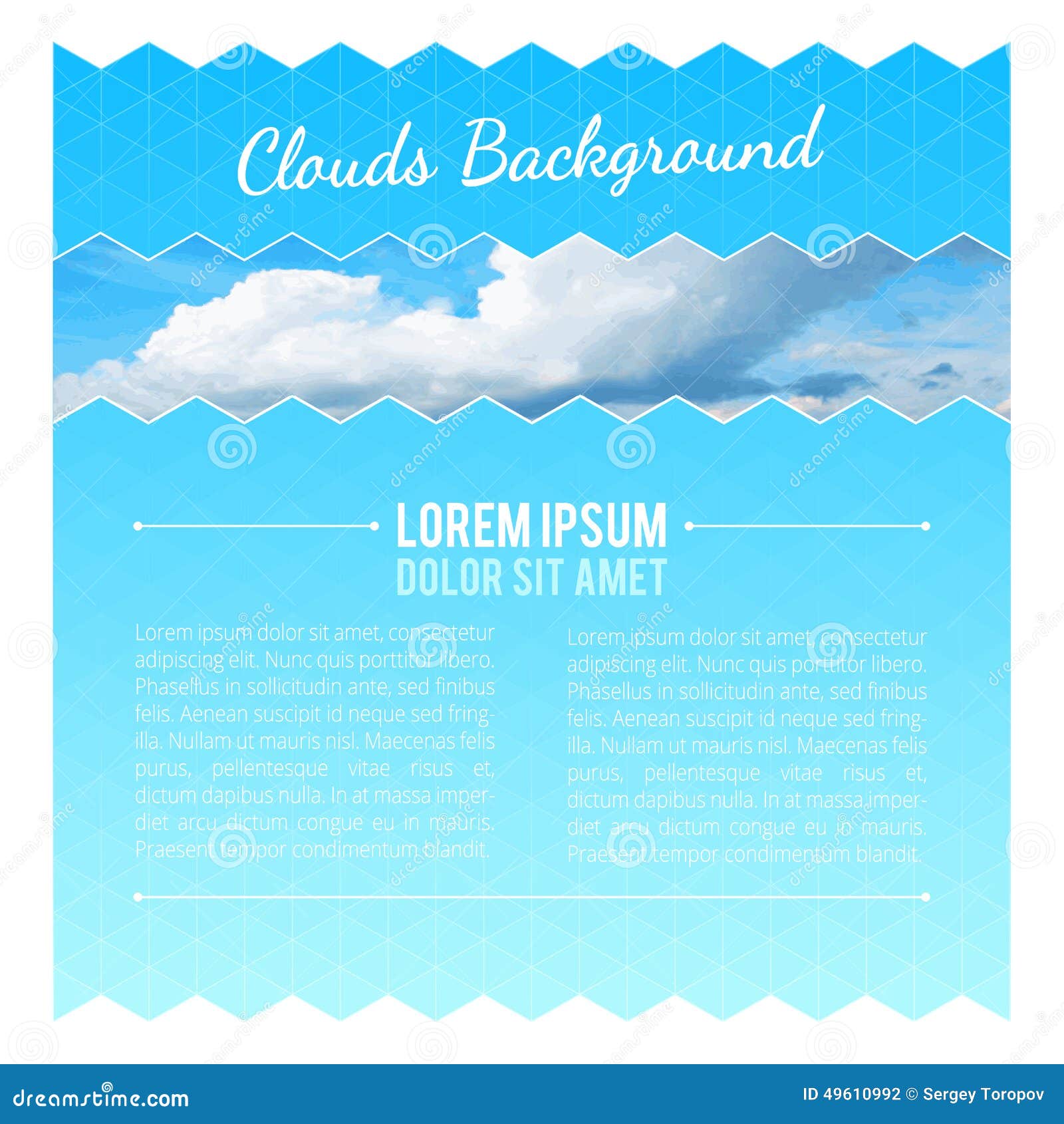 Abstract Background with Clouds. Flyer Layout Design Template Stock ...