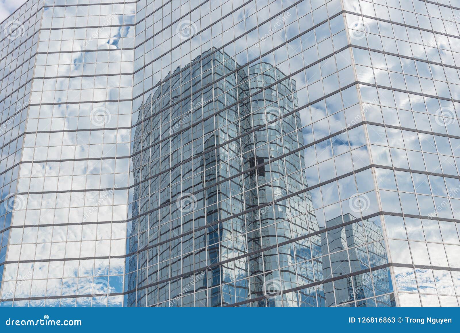 Abstract Background of Clouds and Mirror Building Reflection on Stock ...