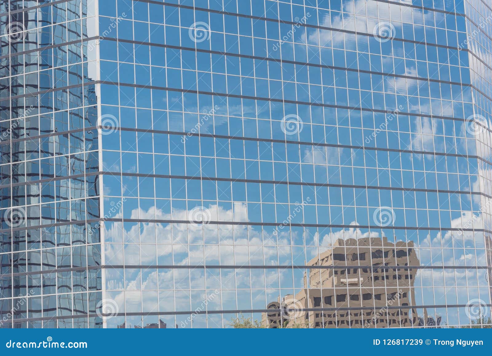 Abstract Background of Clouds and Mirror Building Reflection on Stock ...