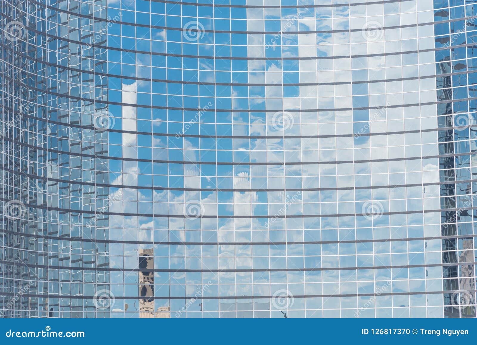 Abstract Background of Clouds and Mirror Building Reflection on Stock ...