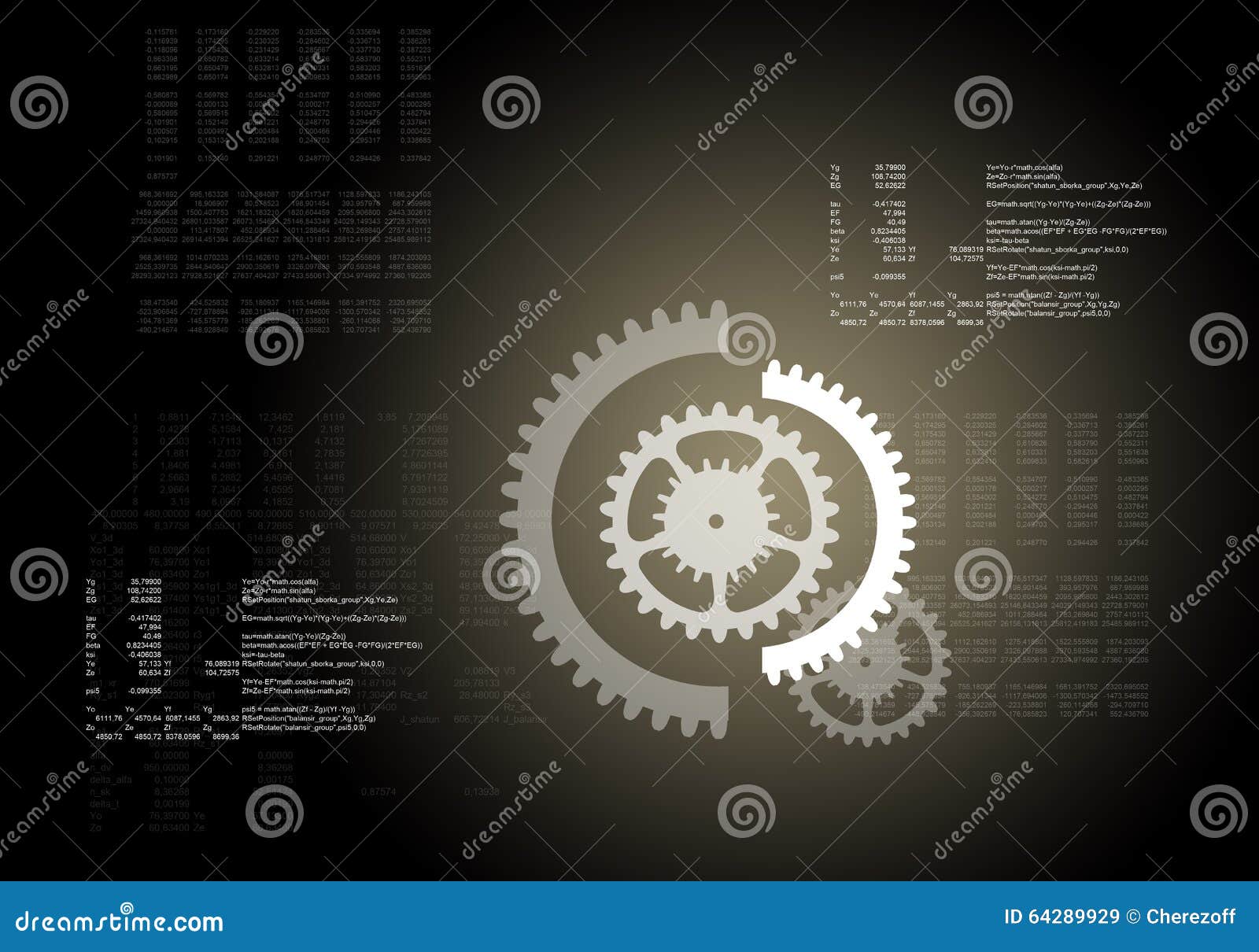 Abstract Background with Cog Wheels Stock Illustration - Illustration ...