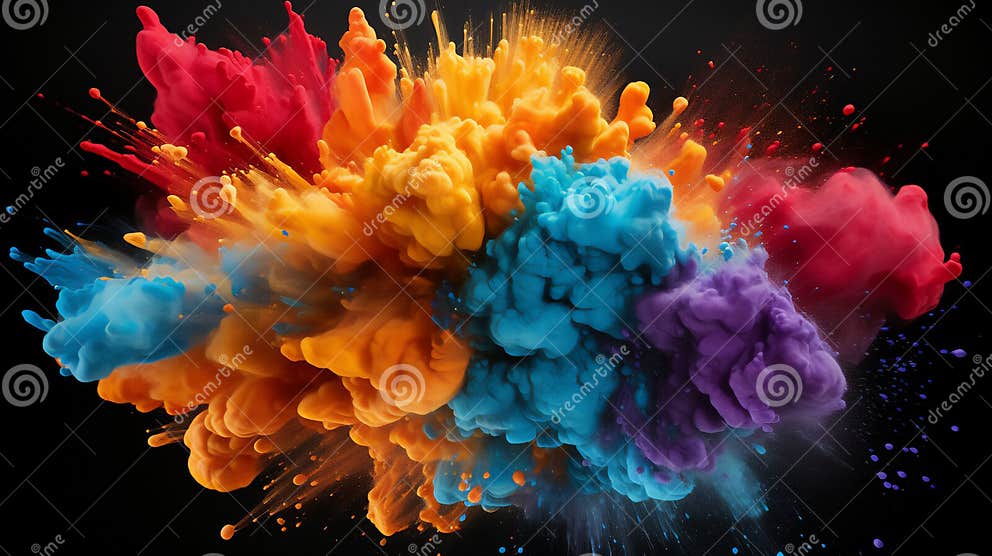 Abstract Background, Color Explosion, Particles, Matte, Generative Ai ...