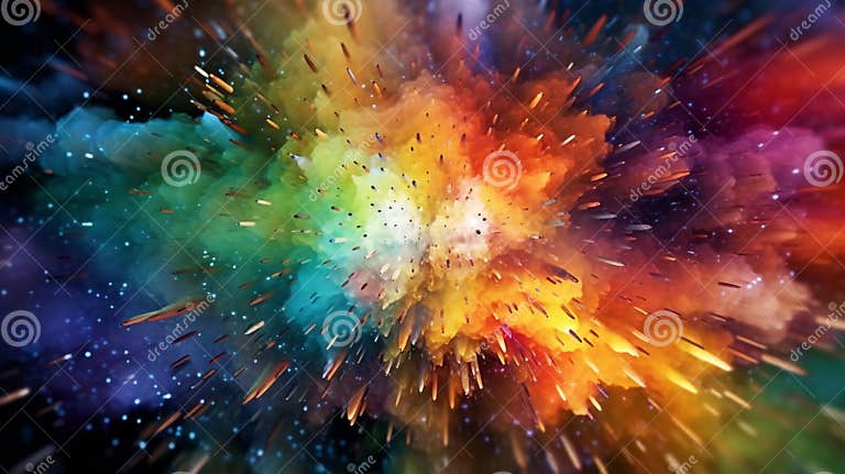 Abstract Background, Color Explosion, Particles, Matte, Sharp Focus ...