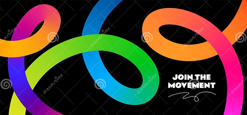 Abstract Background with Color Gradient Line Pattern. 3D Shape Graphic ...