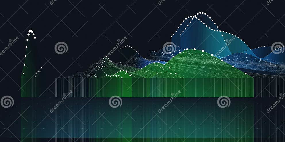 Abstract Background Color Graph with White Lines from Dots and Grid ...