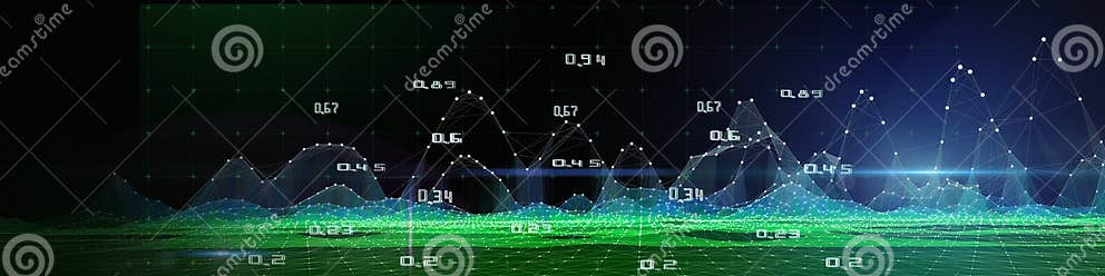 Abstract Background Color Graph Wireframe from Circles and Data Lines ...