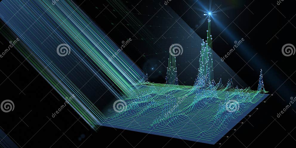 Abstract Background Color Graph Wireframe from Circles and Lines with ...