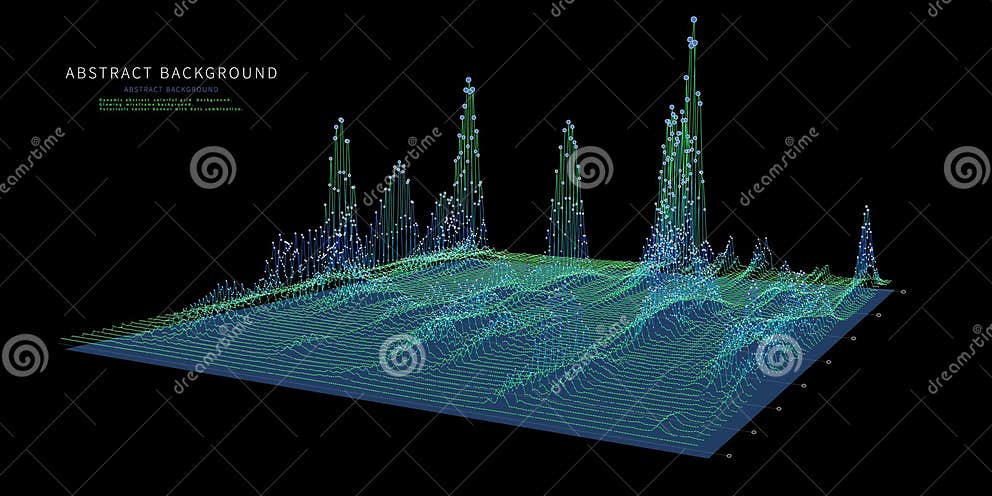 Abstract Background Color Graph Wireframe from Circles and Noisy Lines ...