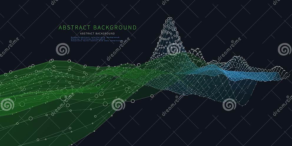 Abstract Background Color Graph Wireframe from Flow Circles and Noisy ...