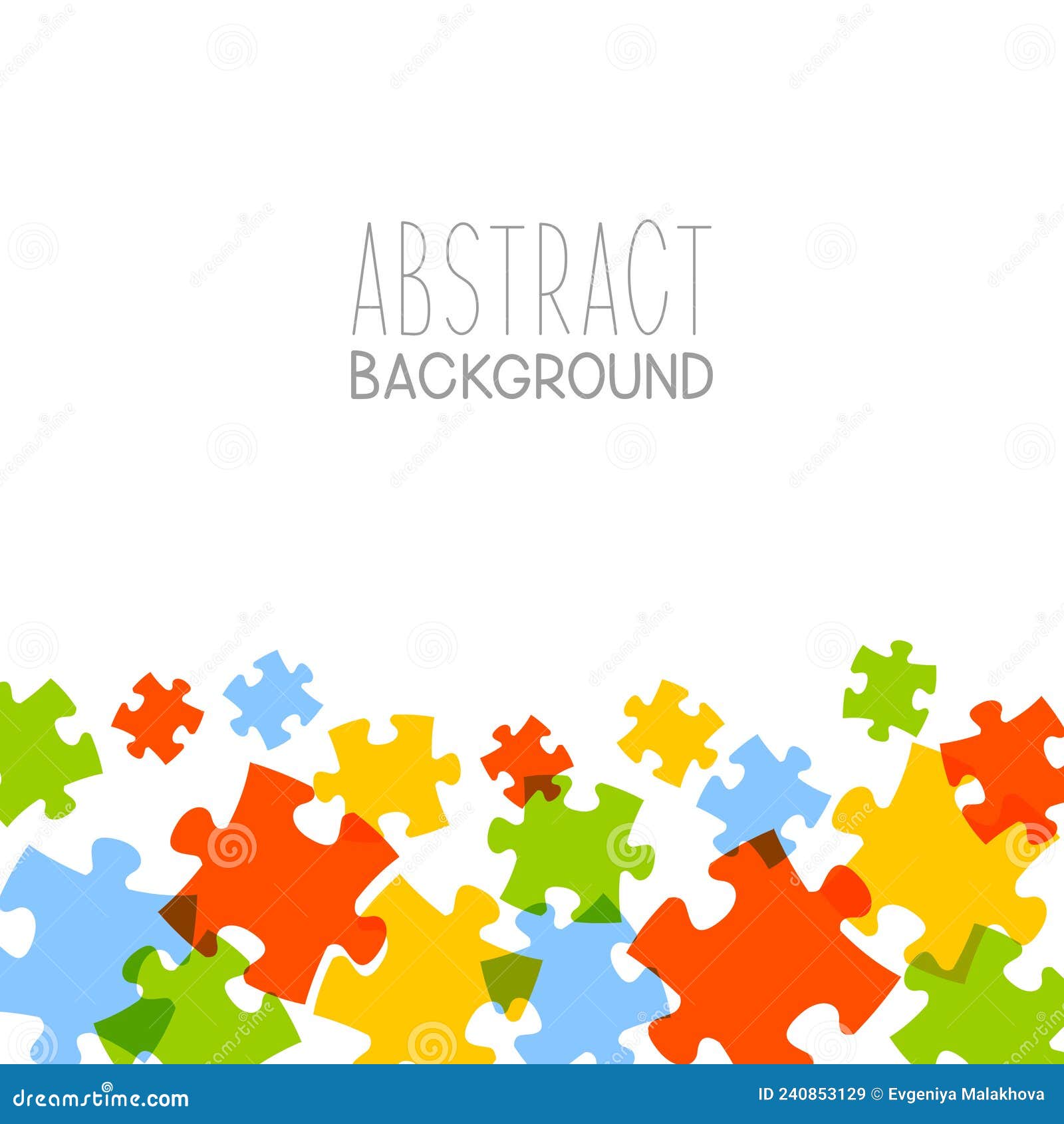Abstract Background with Color Puzzle Horizontal Border 2 Stock Vector ...