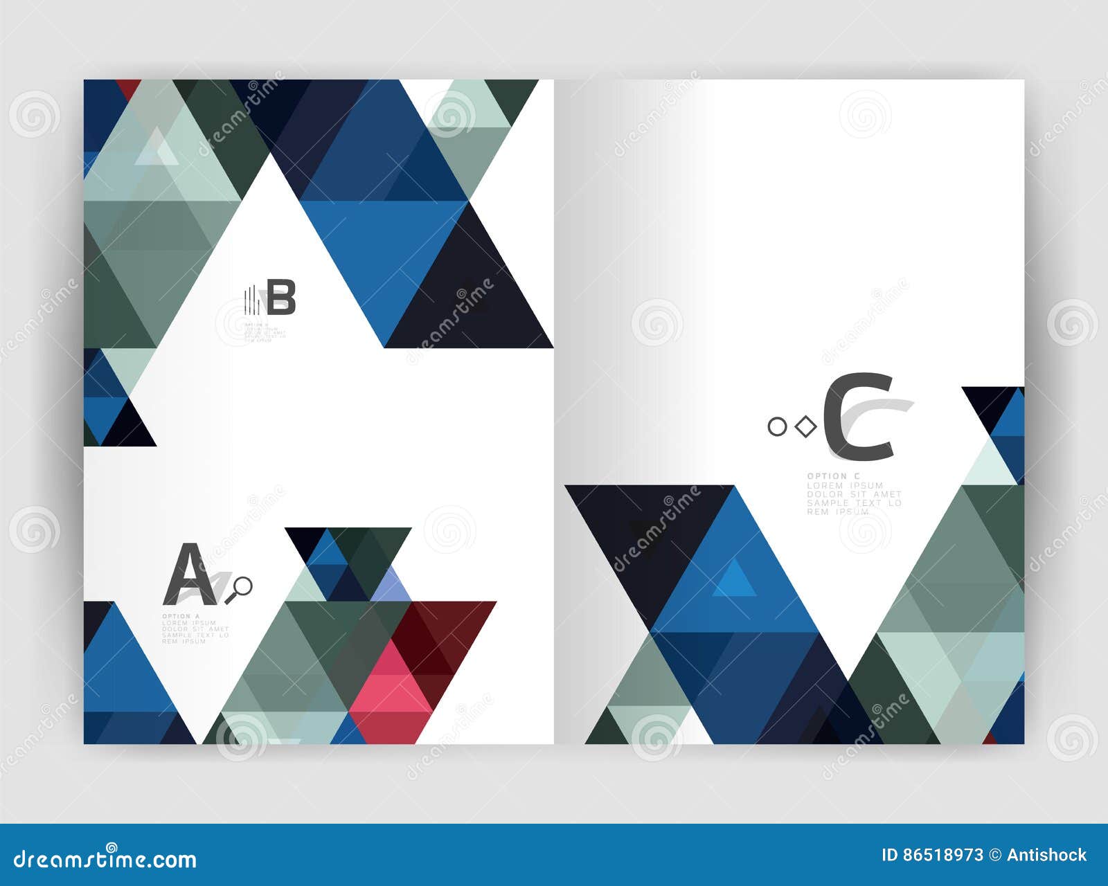 Abstract Background with Color Triangles, Annual Report Print Backdrop ...