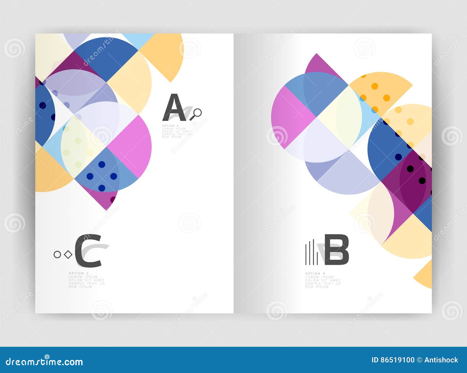 Abstract Background with Color Triangles, Annual Report Print Backdrop ...